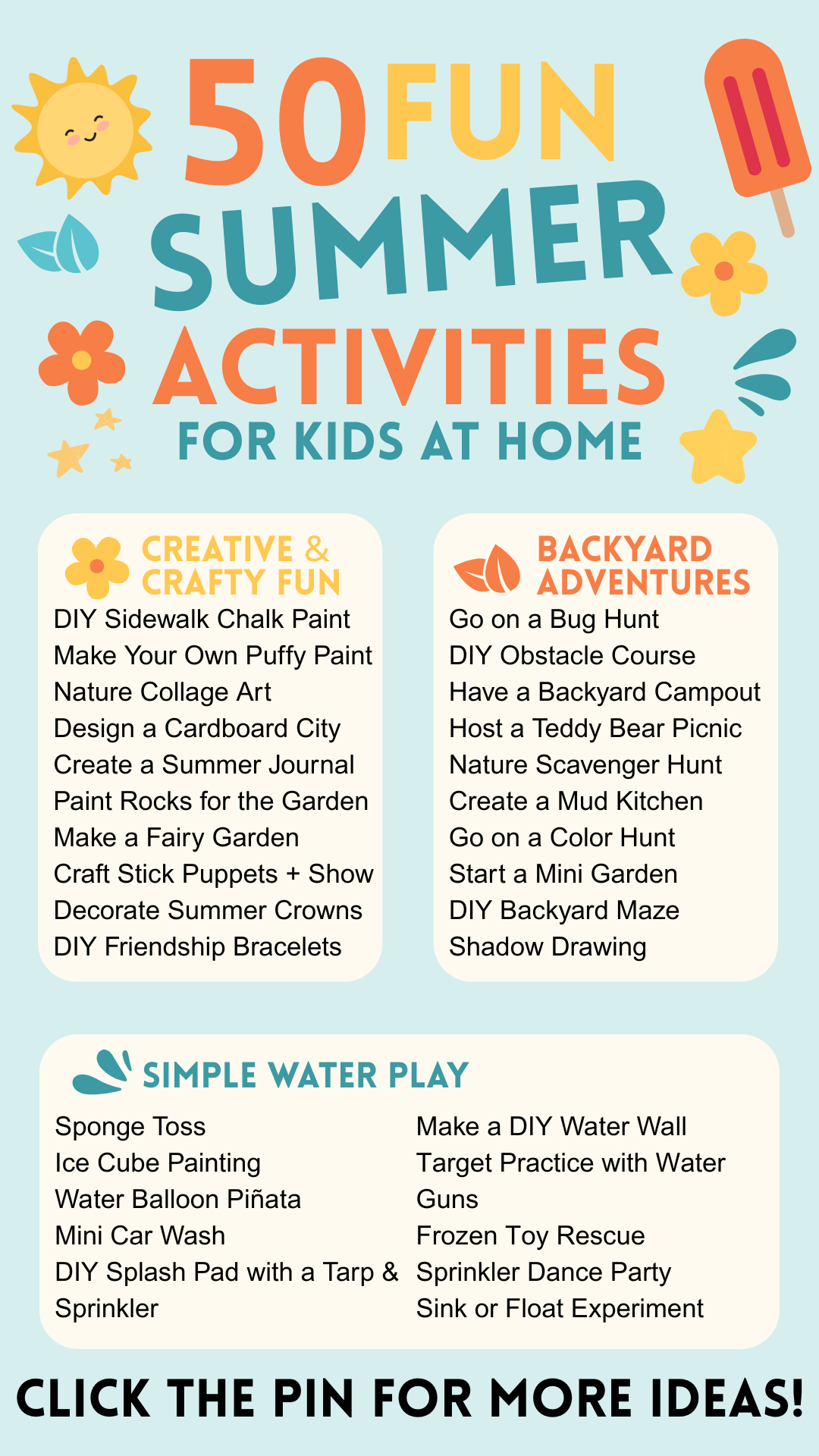 50 Fun Summer Activities for Kids at Home (No Pool Needed!)
