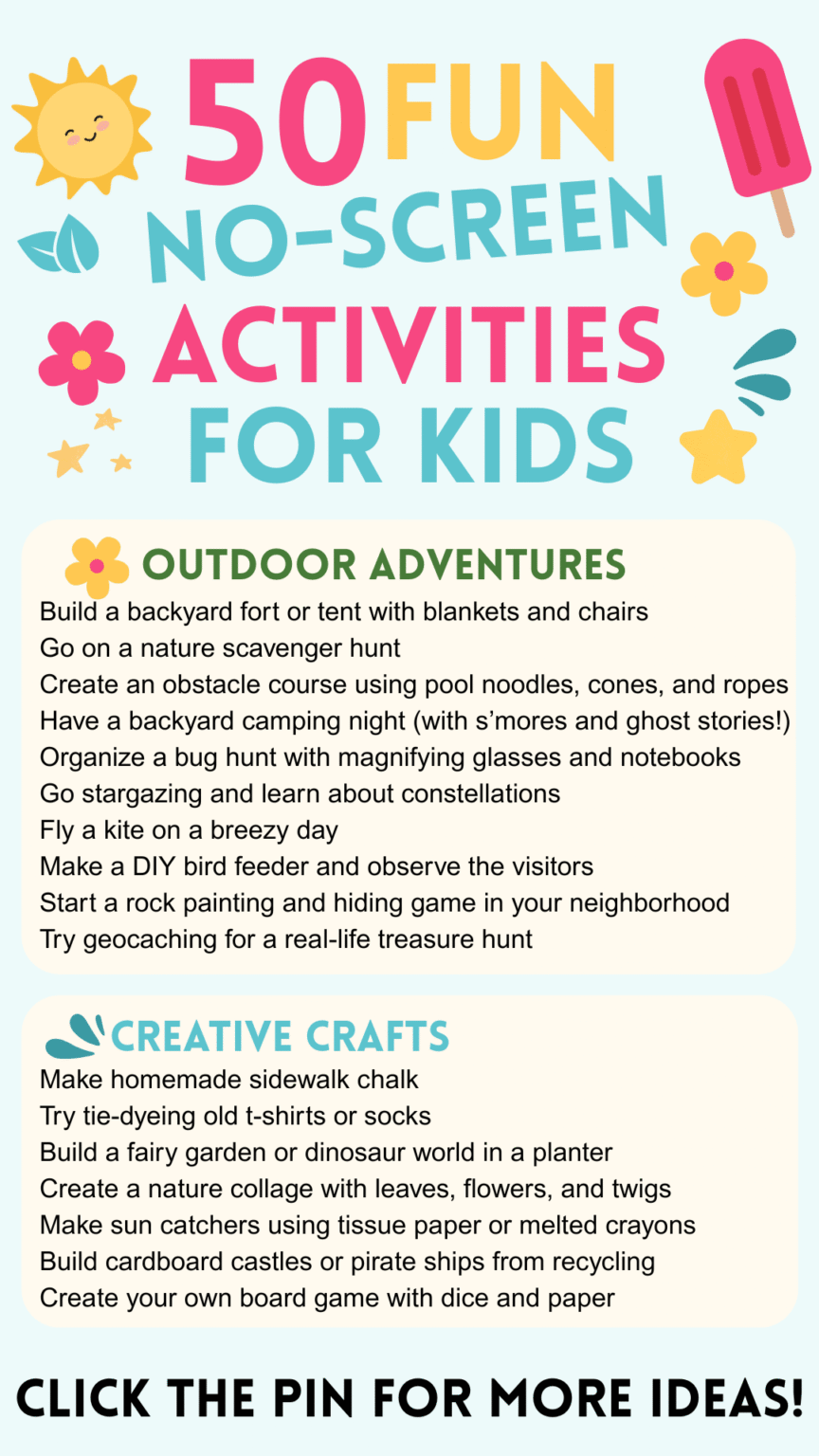 50 Epic Screen-Free Summer Activities for Kids